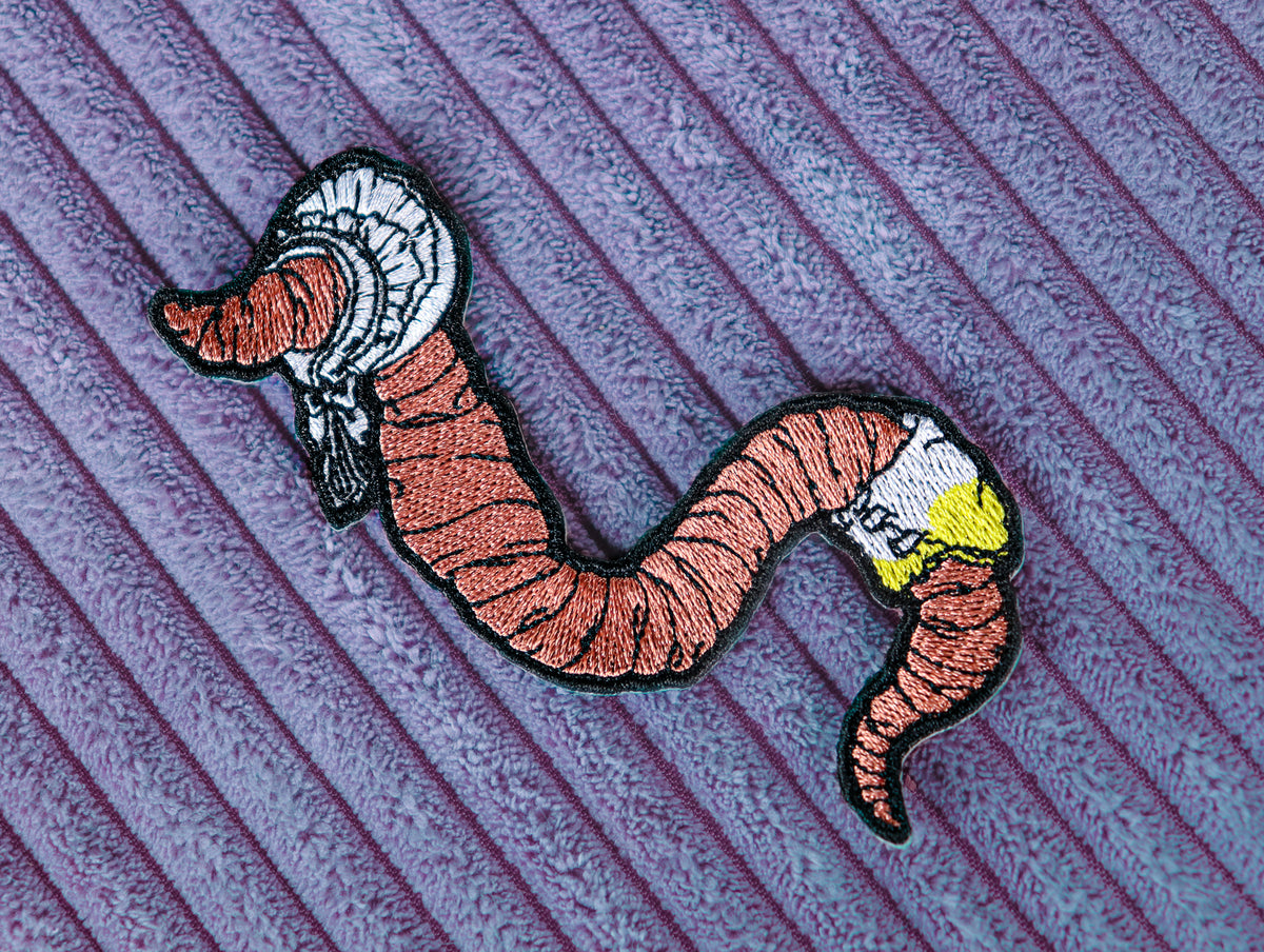 Hyperrealistic Diaper Worm Iron-On Patch – Immature