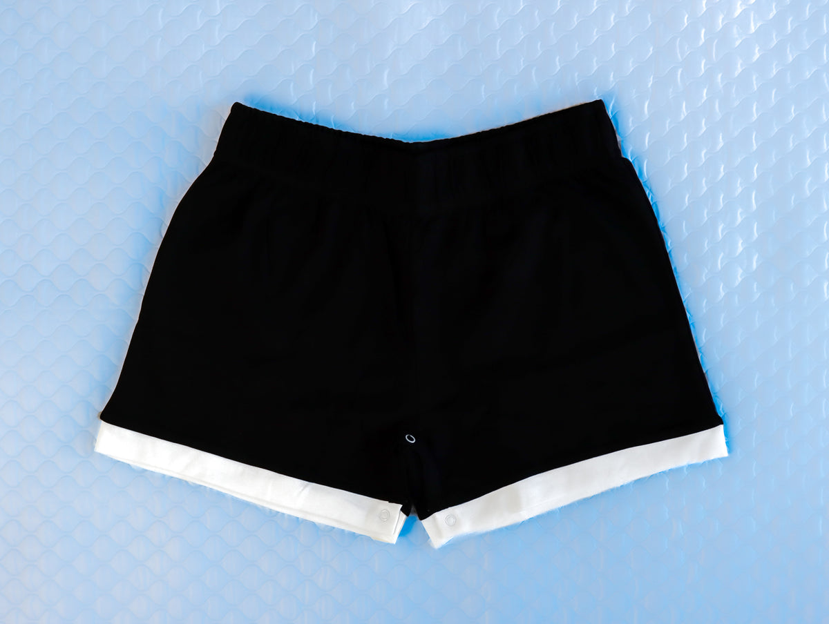 Black Everyday Crotch-Snap Shorts – Immature