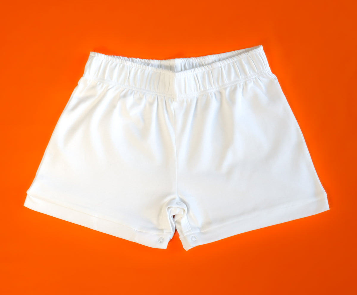 White Everyday Crotch-Snap Shorts – Immature
