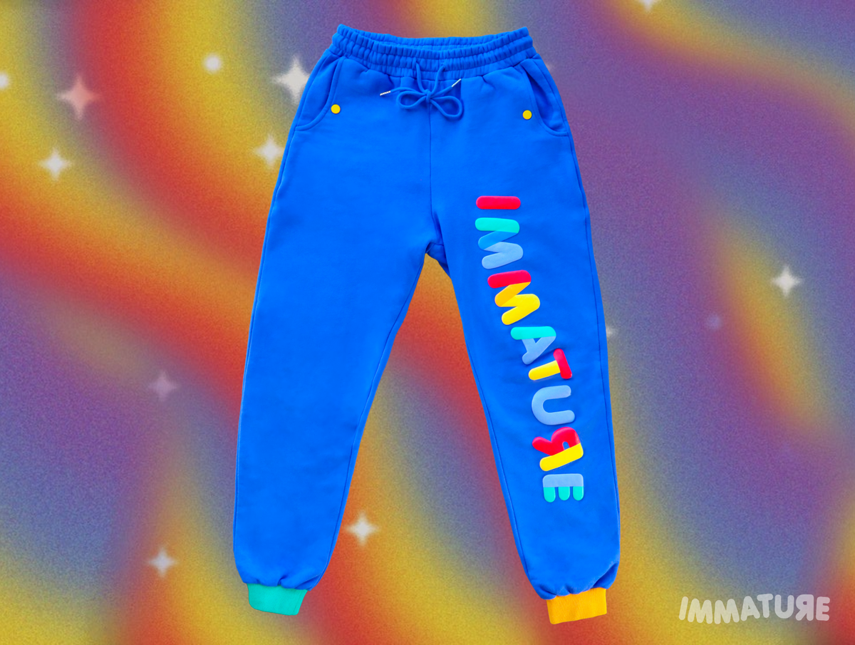 90s Shooting Star Puff-Print Logo Colorblock Sweatpants – Immature
