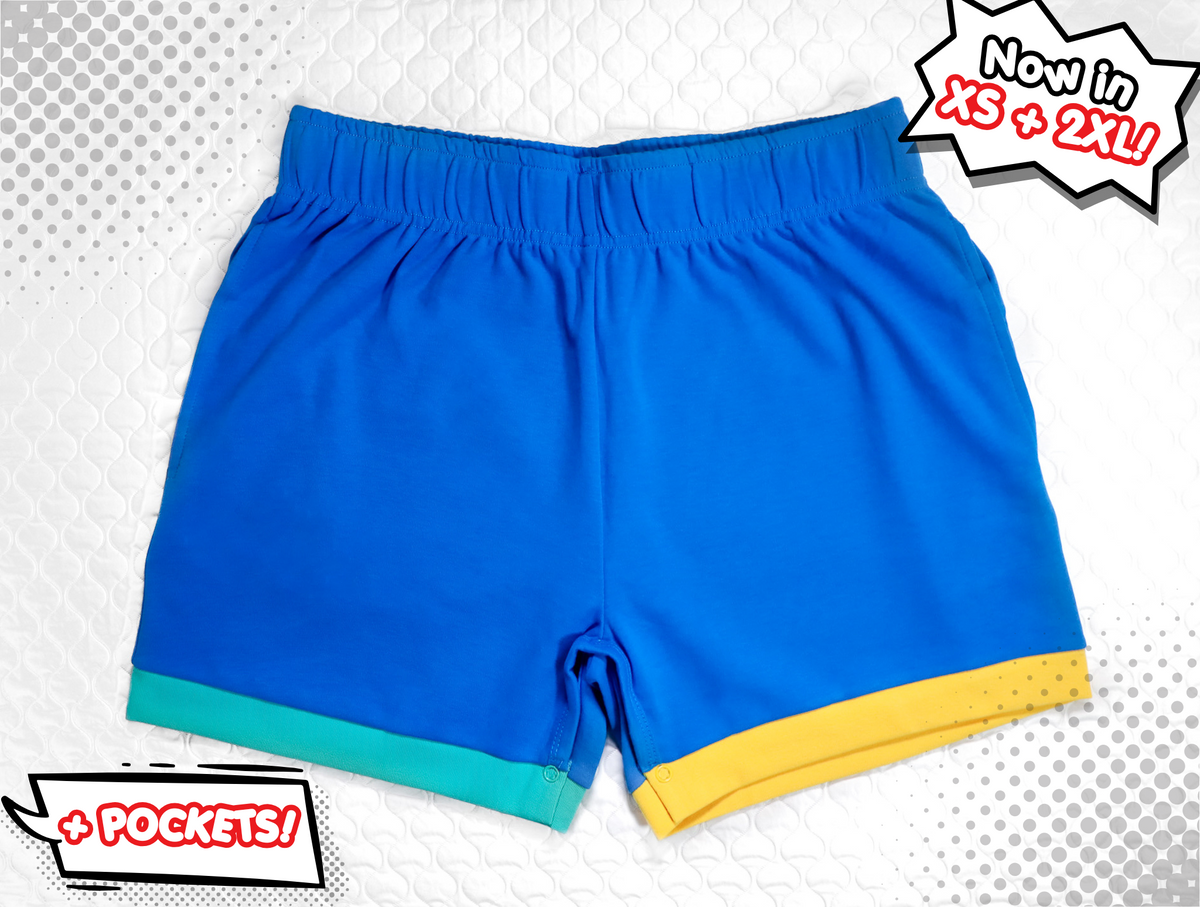 90s-Primary Colorblock Shorts (with pockets!) – Immature